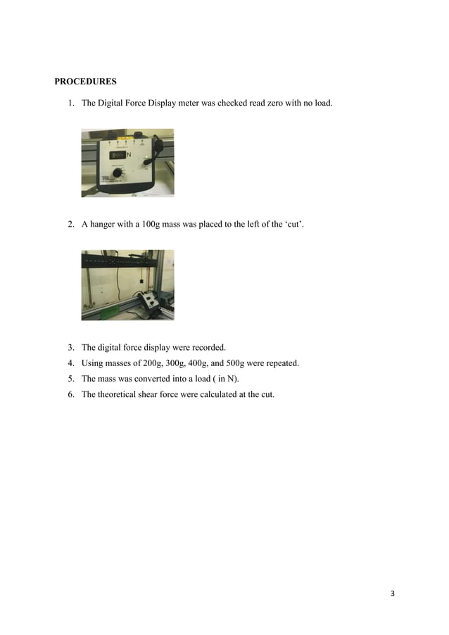 LAB REPORT SHEAR FORCE IN A BEAM | PDF