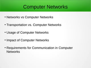 why computer networks | PPT