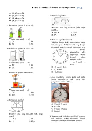 Kumpulan soal-soal Besaran dan Pengukuran UN IPA SMP Kelas 9 Nurul Faela Shufa | PDF