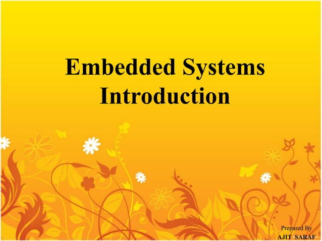 Introduction to embedded system | PPTX