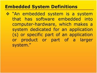 Introduction to embedded system | PPTX