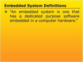 Introduction to embedded system | PPTX