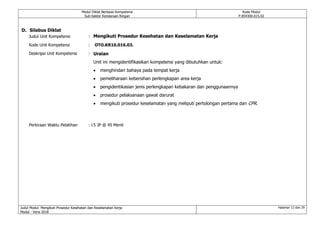 1.buku modul oto.kr10.016.03 mengikuti prosedur kesehatan dan keselamatan | PDF