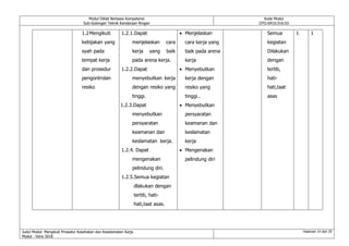 1.buku modul oto.kr10.016.03 mengikuti prosedur kesehatan dan keselamatan | PDF