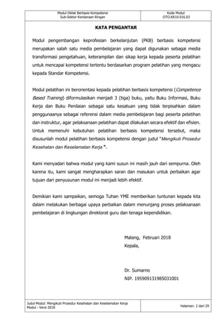 1.buku modul oto.kr10.016.03 mengikuti prosedur kesehatan dan keselamatan | PDF