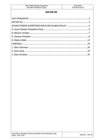 1.buku modul oto.kr10.016.03 mengikuti prosedur kesehatan dan keselamatan | PDF
