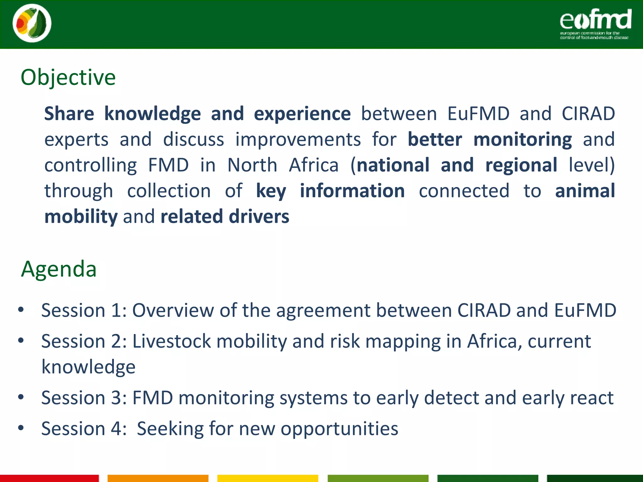 Opening for the technical workshop EuFMD with CIRAD | PPT
