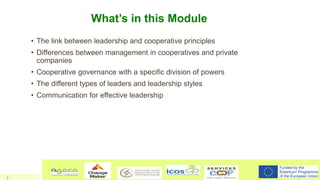 Leadership - Co-operative values and culture - LeadFarm Project | PPTX
