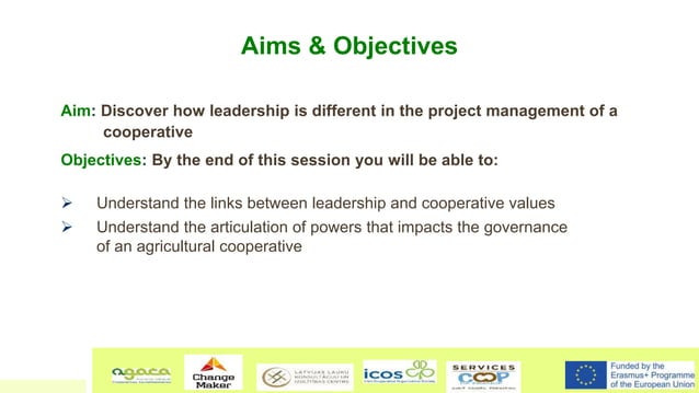 Leadership - Co-operative values and culture - LeadFarm Project | PPT