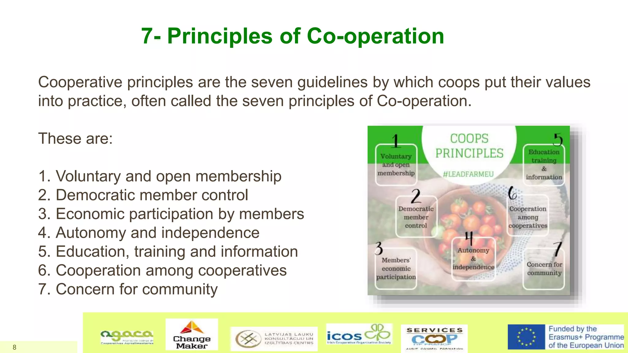 Origins of co-operatives - Co-operative values and culture | PPTX