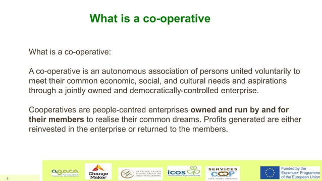 Origins of co-operatives - Co-operative values and culture | PPTX