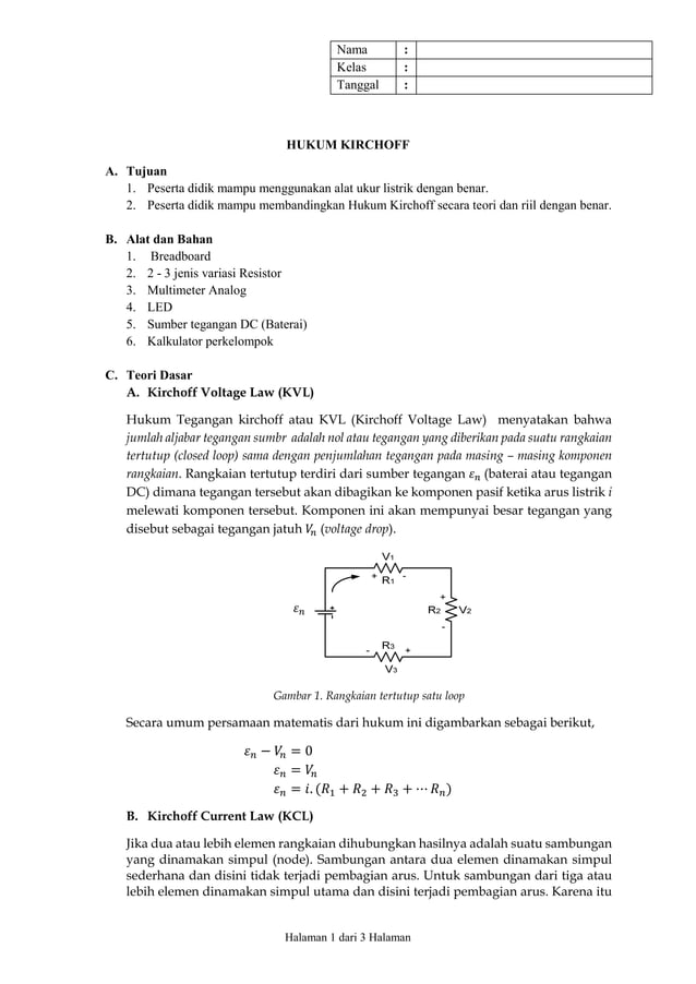 1. hukum kirchoff fisika | PDF