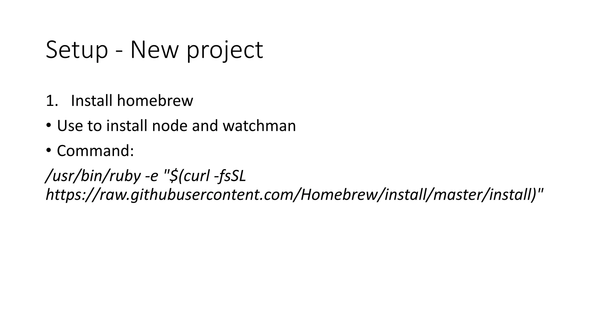1. react - native: setup | PPT