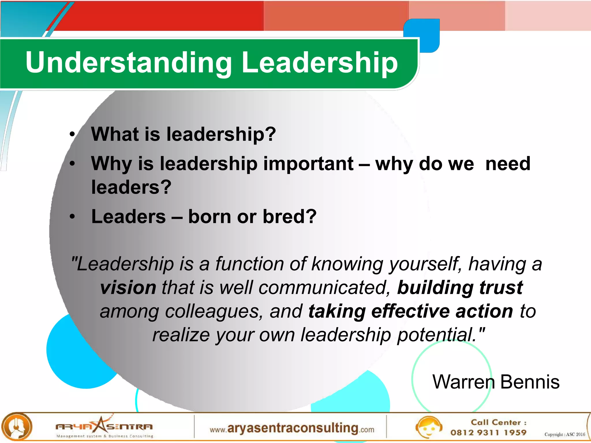 Leadership concept _Materi Training "LEADERSHIP & MANAGEMENT SKILL" | PDF
