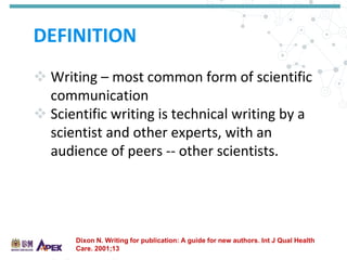 Introduction to scientific writing | PDF