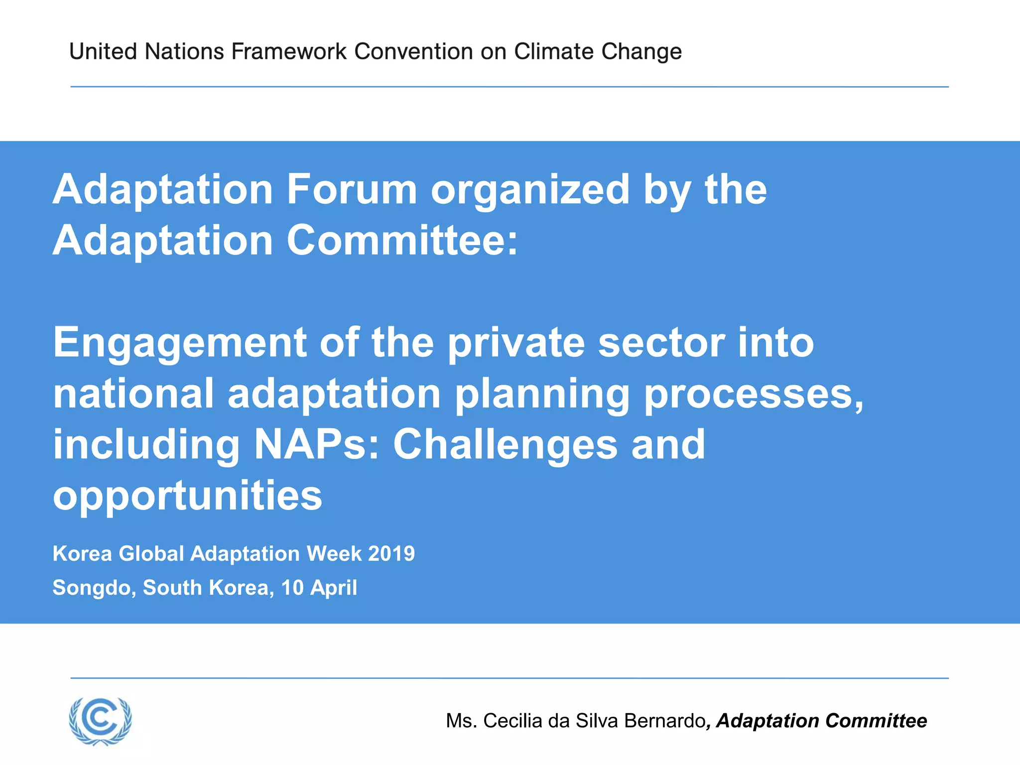 Session 5.5a: Engagement of the private sector into national adaptation ...