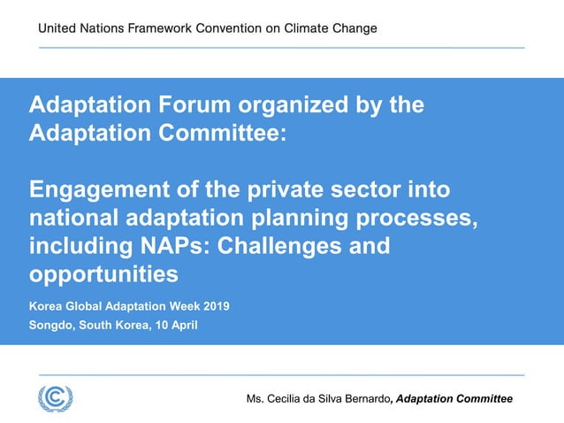 Session 5.5a: Engagement of the private sector into national adaptation planning processes ...