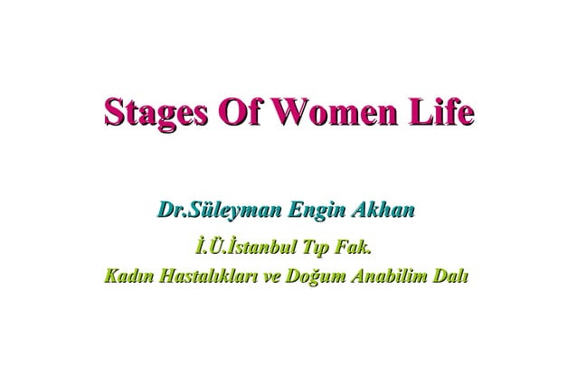 Women Life Cycle | PPT | Menopause | Endocrine and Metabolic Diseases