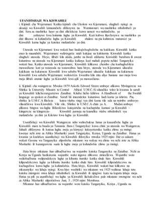 MAENDELEO YA KISWAHILI | DOCX