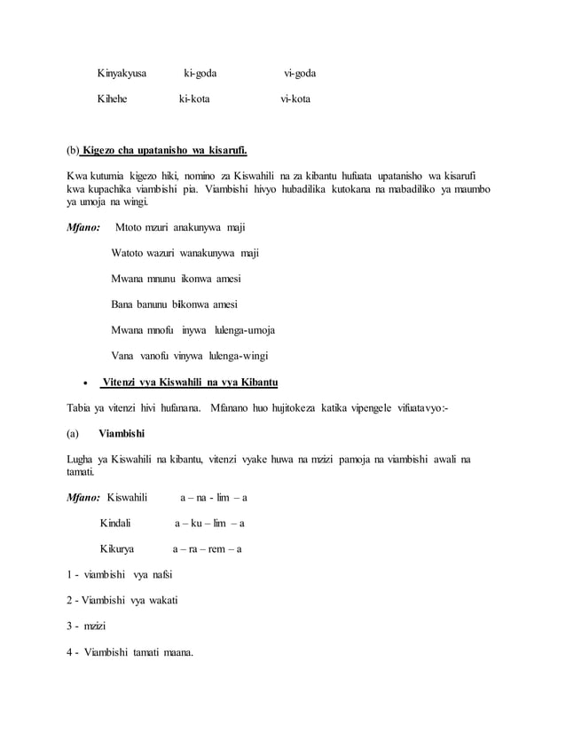 MAENDELEO YA KISWAHILI | DOCX