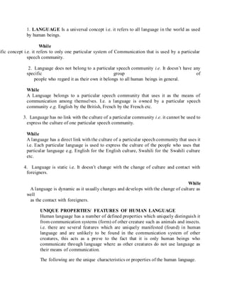 INTRODUCTION TO LANGUAGE | DOCX