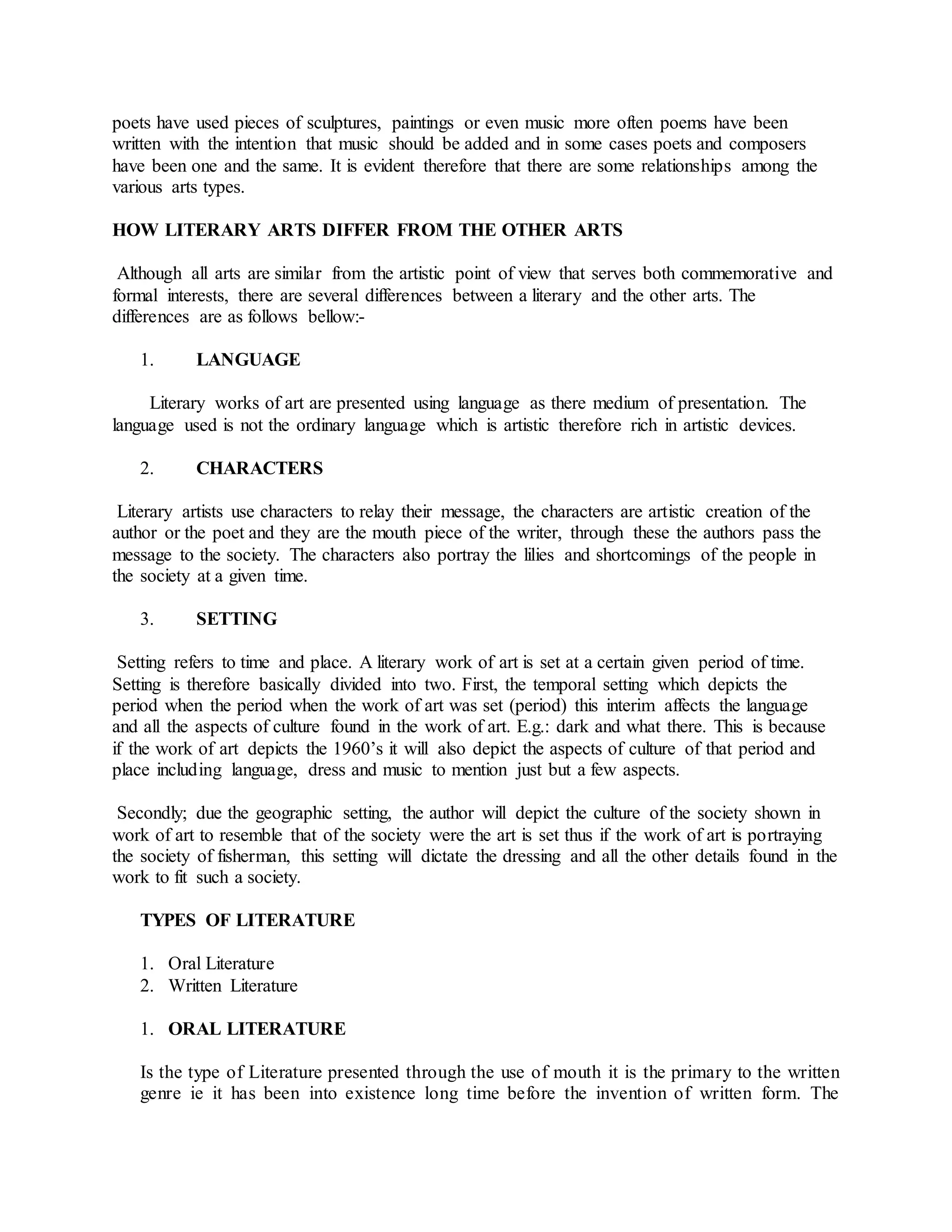 BASIC CONCEPTS OF LITERATURE | DOCX