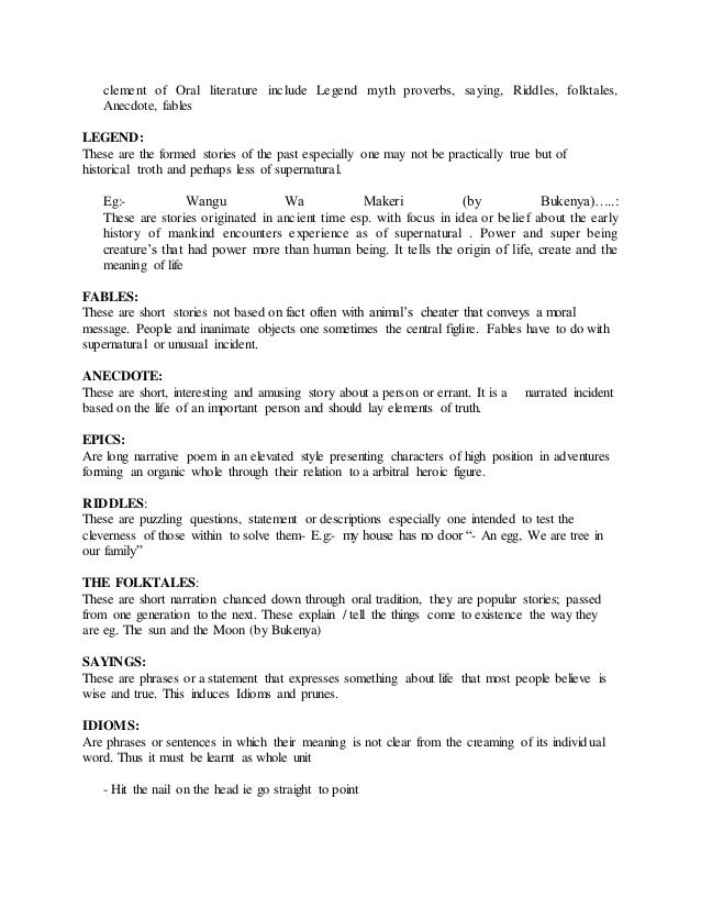 BASIC CONCEPTS OF LITERATURE