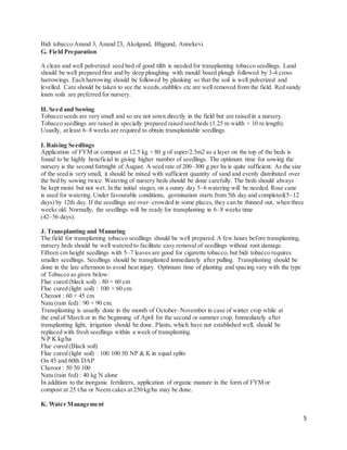 1. Production Technology of Tobacco | DOCX