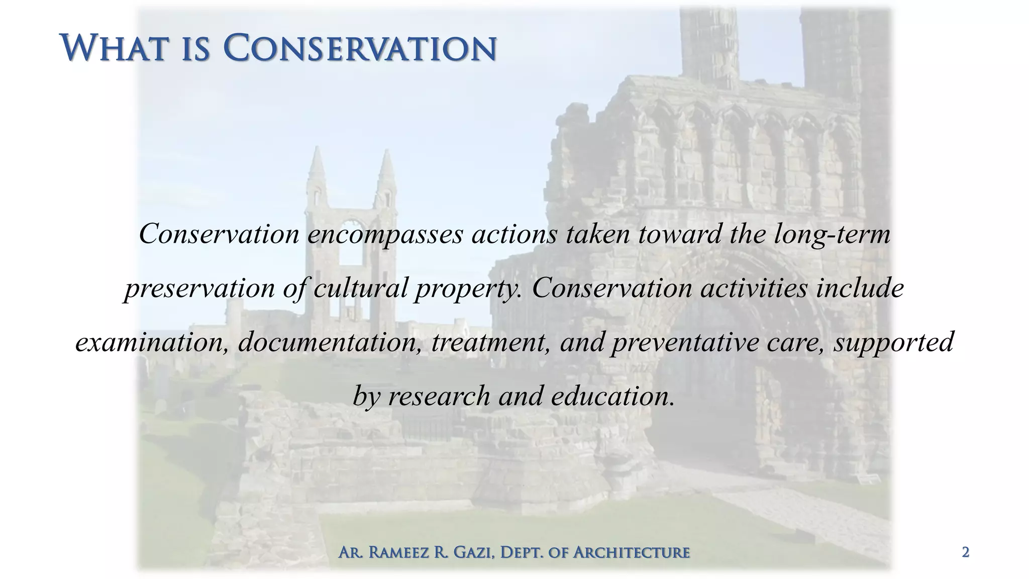 Introduction to conservation | PPT