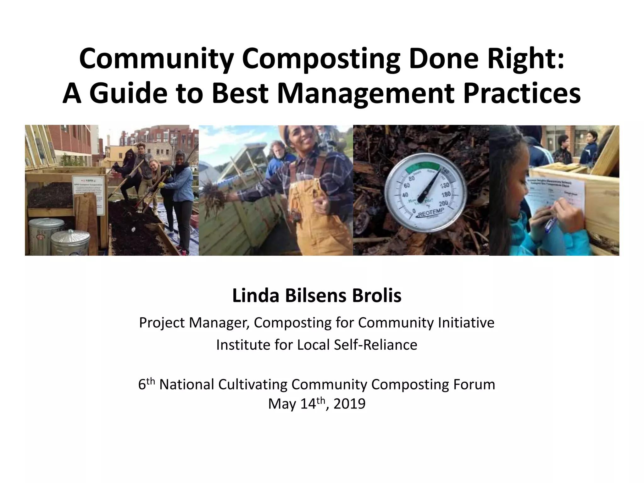 Community Composting Done Right: A Guide to Best Management Practices | PPT