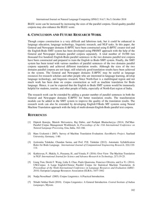 CONSTRUCTION OF ENGLISH-BODO PARALLEL TEXT CORPUS FOR STATISTICAL MACHINE TRANSLATION | PDF