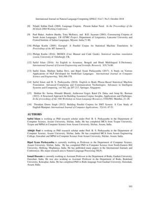 CONSTRUCTION OF ENGLISH-BODO PARALLEL TEXT CORPUS FOR STATISTICAL MACHINE TRANSLATION | PDF
