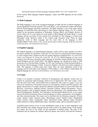 CONSTRUCTION OF ENGLISH-BODO PARALLEL TEXT CORPUS FOR STATISTICAL MACHINE TRANSLATION | PDF