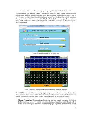CONSTRUCTION OF ENGLISH-BODO PARALLEL TEXT CORPUS FOR STATISTICAL ...