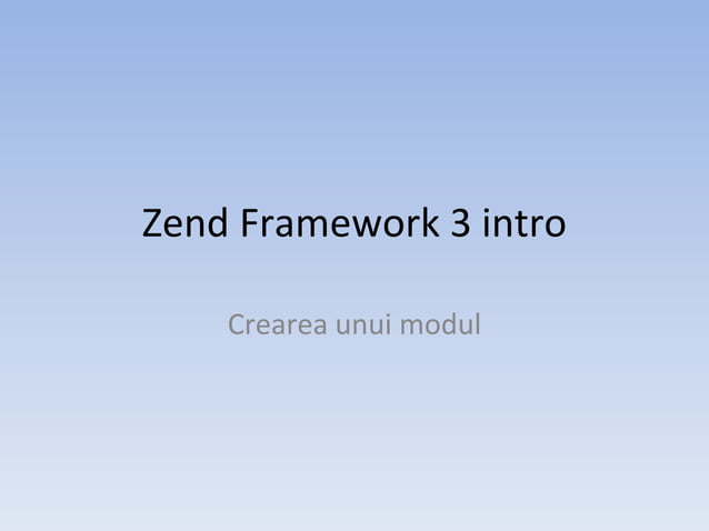 1. zend framework intro | PPT