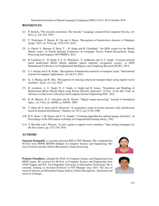 RECOGNITION OF HANDWRITTEN MEITEI MAYEK SCRIPT BASED ON TEXTURE FEATURE ...