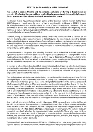 Story of a City. Mariinka: In the Firing Line | PDF