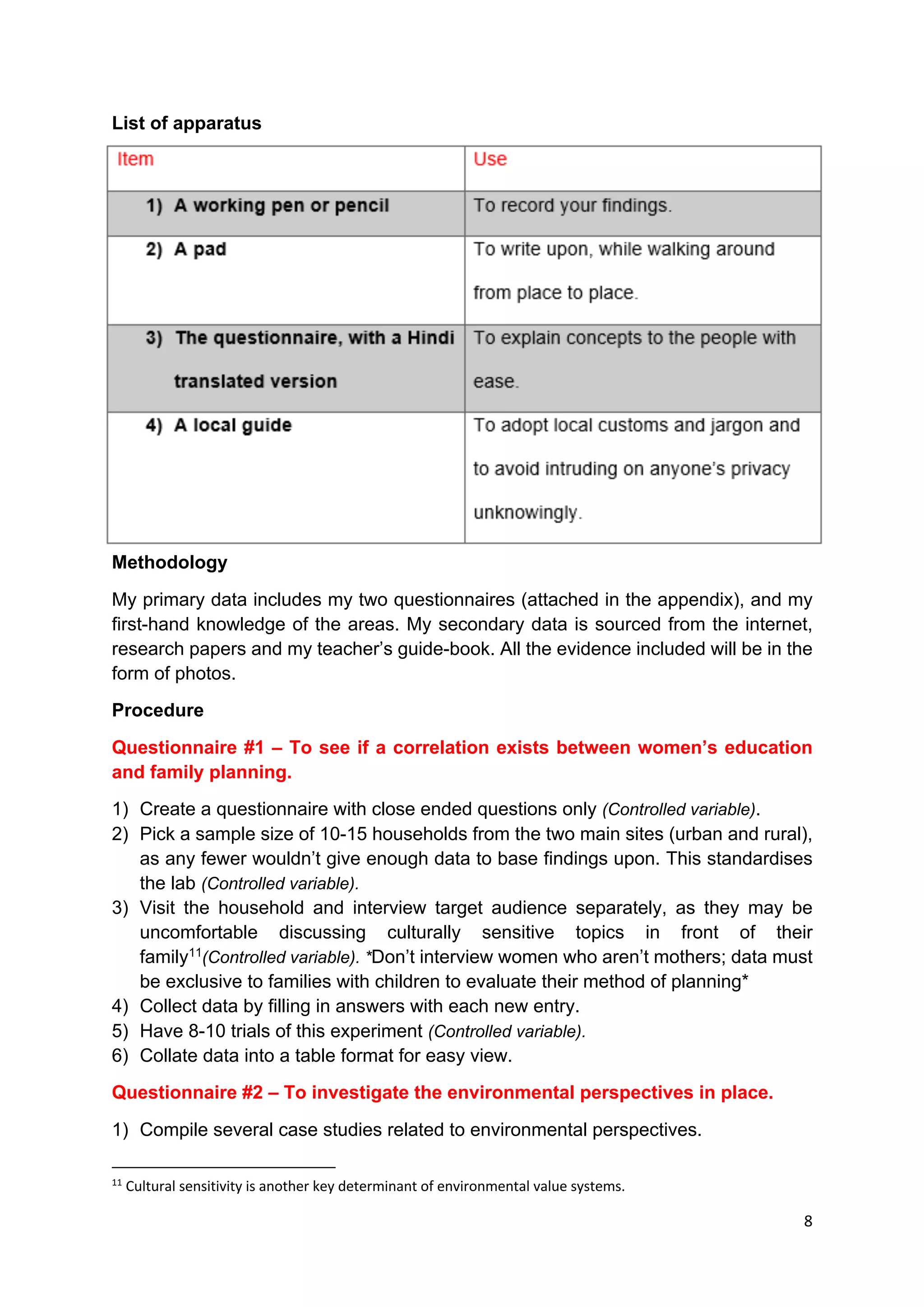 ESS INTERNAL ASSESSMENT 2019-SURVEY | PDF