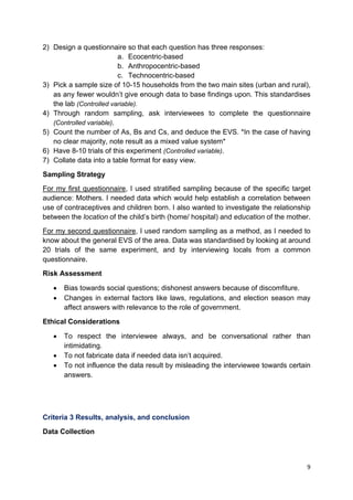 ESS INTERNAL ASSESSMENT 2019-SURVEY | PDF