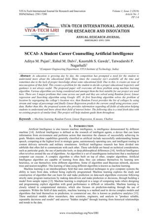 SCCAI- A Student Career Counselling Artificial Intelligence | PDF