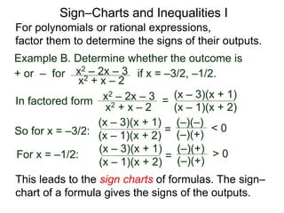 1.6 sign charts and inequalities t | PPT