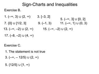 1.6 sign charts and inequalities t | PPT