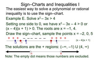 1.6 sign charts and inequalities t | PPTX