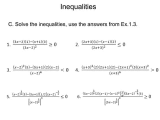 1.6 sign charts and inequalities t | PPT