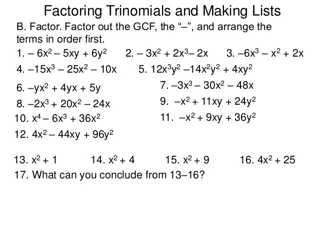 1.0 factoring trinomials the ac method and making lists-t