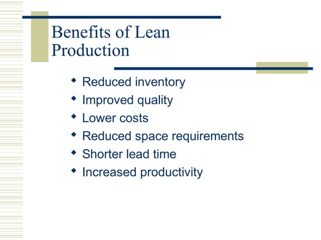 Basic Elements of Lean