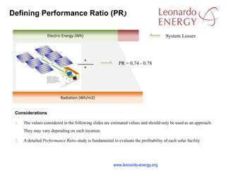 Photovoltaic Training Course - Module 1.3 - PV facility calculations | PPTX