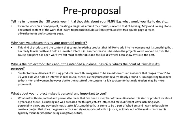 1. initial plans fmp | PPT