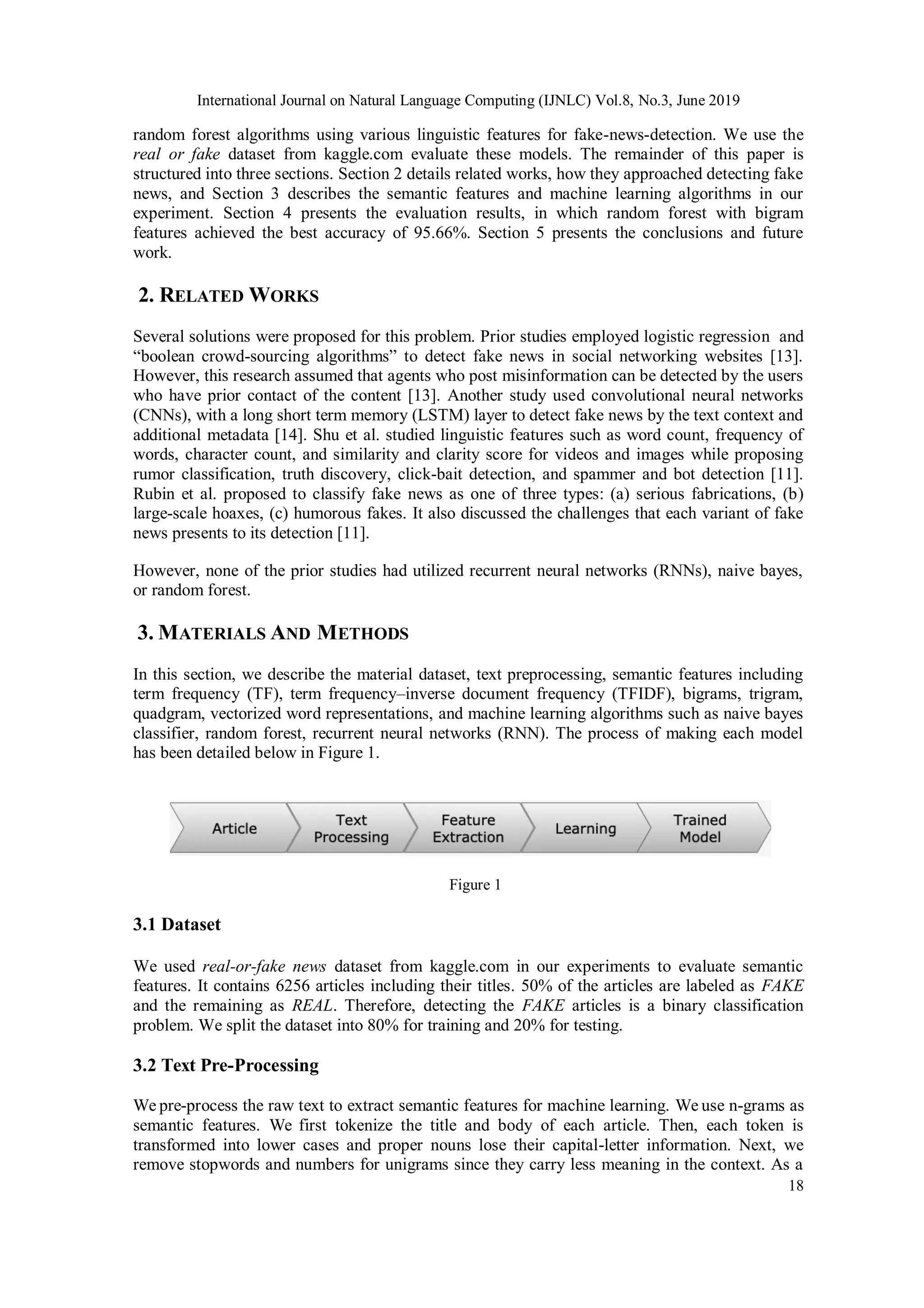 FAKE NEWS DETECTION WITH SEMANTIC FEATURES AND TEXT MINING | PDF