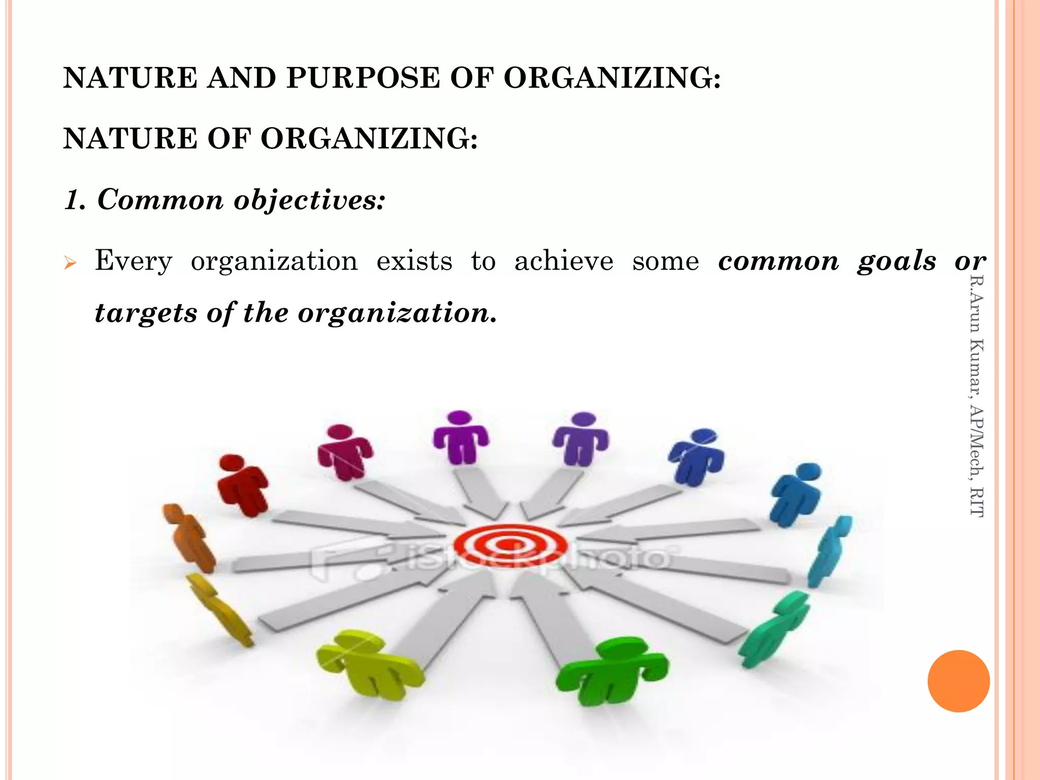 Nature and purpose of organizing | PDF